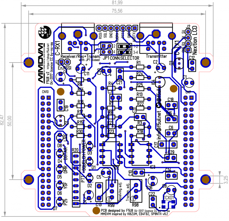 MMDVM shield for STM32 Nucleo (diagram, PCB Gerber, BOM)