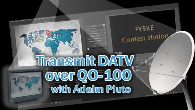 Transmit in DATV over QO100 with Pluto DVB from F5OEO